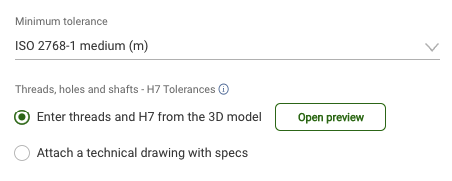 How do I apply threads and h7/H7 tolerances?